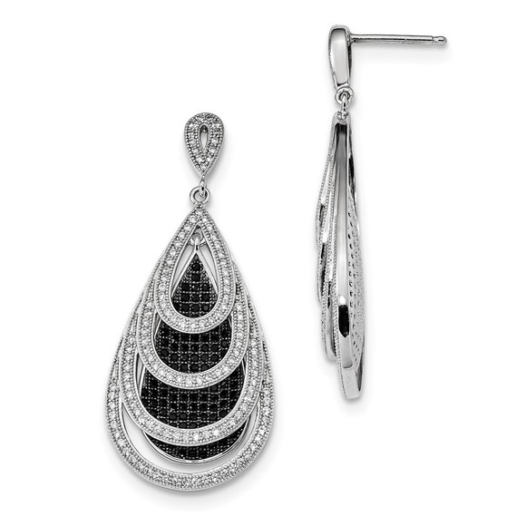 LaneMax | Jewelry | Ss Rh Cz True Fire Teardrop Dangle Post Earrings ...